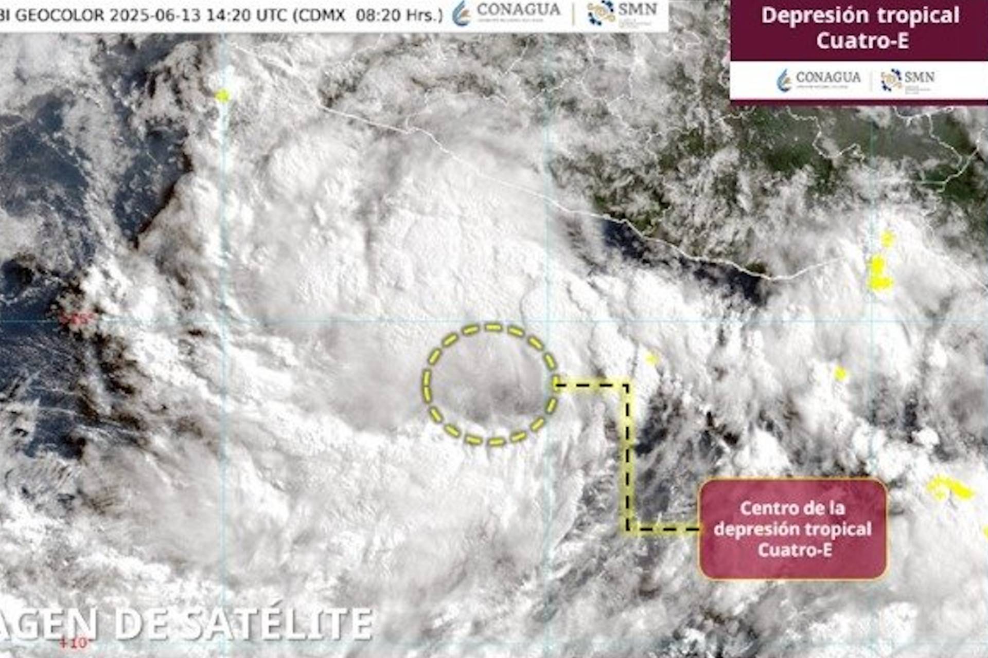 Se forma la depresión tropical Cuatro-E en el Pacífico mexicano