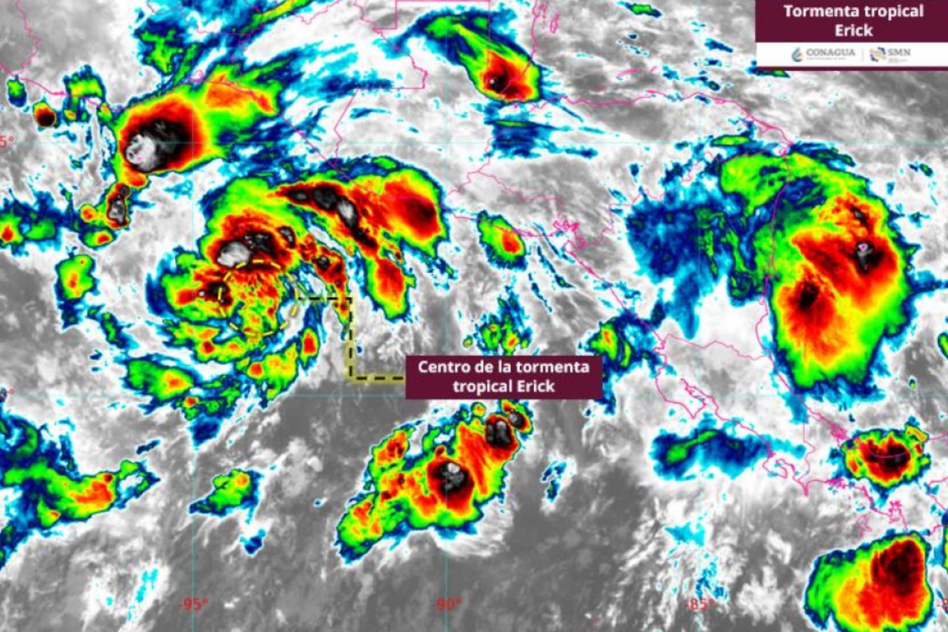 Tormenta Tropical "Erick" ocasionará lluvias intensas en el sureste del país